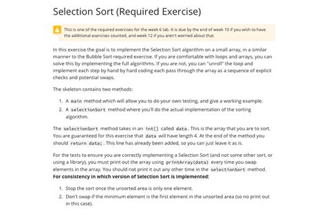 Solved Selection Sort Required Exercise A This Is One Of