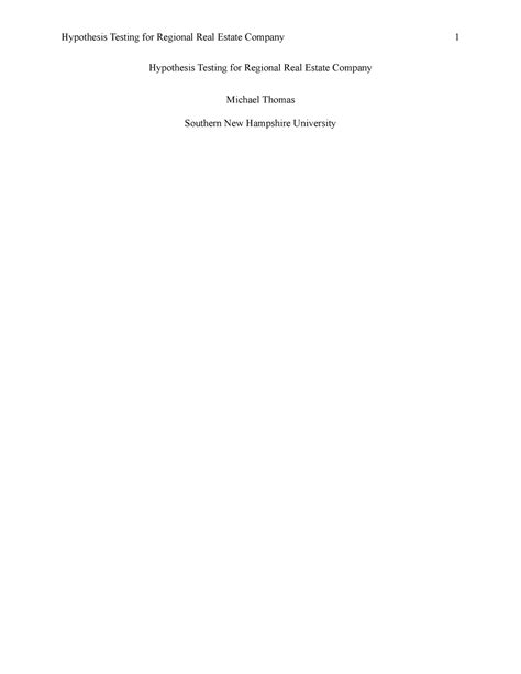 Mat 240 Module 5 3 Assignment M Thomas Hypothesis Testing For