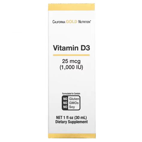 Витамин Д3 California Gold Nutrition Vitamin D3, 1000 IU, 30 мл купить ...