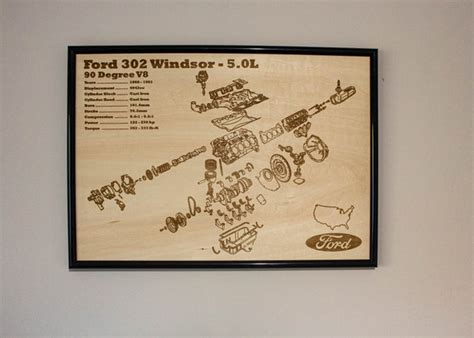 Ford Windsor 302 50l Exploded View Poster Enginemaps