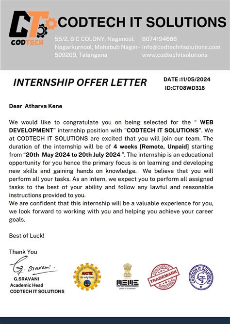 atharva kene on linkedin internship webdevelopment excited