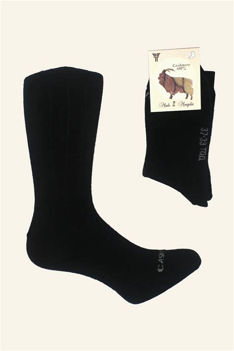 Pure Cashmere Black Socks Mongolian Gallery