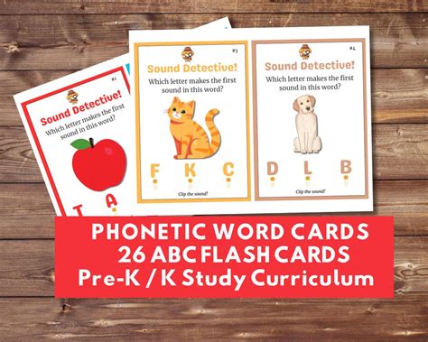 Alphabet Sound Flash Cards Beginning Sounds Clip Cards Phonics Flash