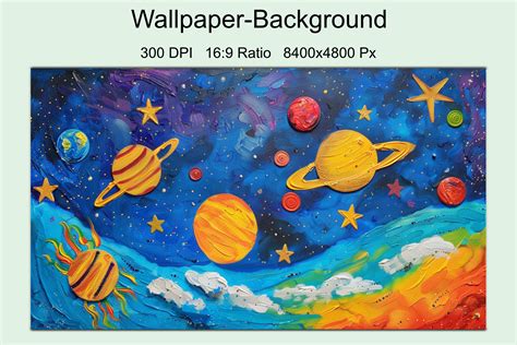 Colorful Planets In Space Background Graphic By Stellarmockupsandgraphics