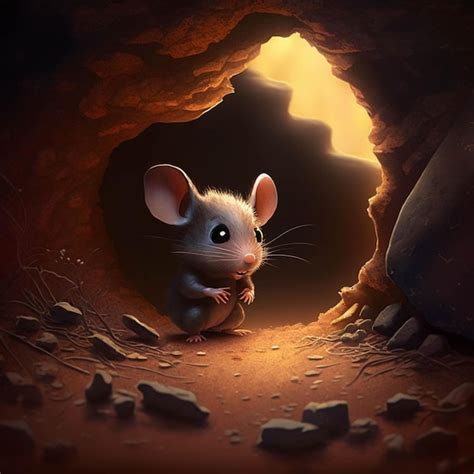 Premium Ai Image There Is A Small Mouse That Is Sitting In A Cave