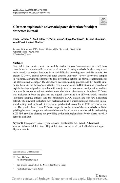 Pdf X Detect Explainable Adversarial Patch Detection For Object