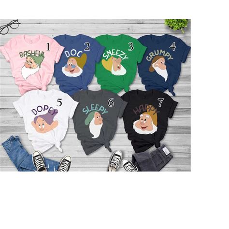 Disney Grumpy Doc Happy Sneezy Sleepy Bashful Dopey Face Tsh Inspire Uplift