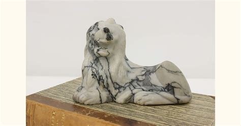 Carved Marble Statue Vintage Lion Sculpture