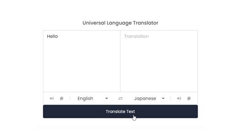 Universal Language Translator App Using Htmlandcss In Vanillajs With