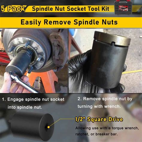 5pcs Spindle Nut Sockets Kit Axle Hub Nut Socket For Ford Dana 5060 1