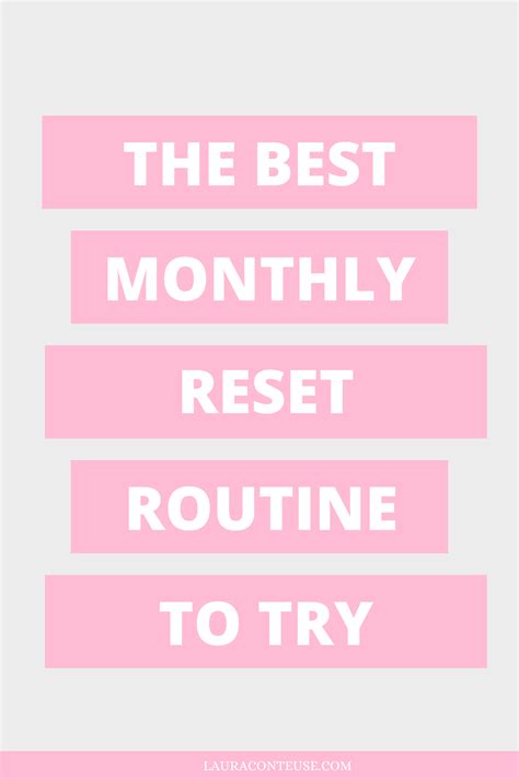 The Best Monthly Reset Routine