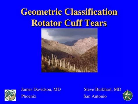 Ppt Geometric Classification Rotator Cuff Tears Powerpoint Presentation Id 2067647