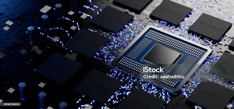 X86 Arm And Riskv Architecture Processor On The Motherboard Abstract Microchip Electronic Board