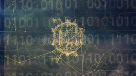 Digital Network And Binary Code Animation Over Abstract Background