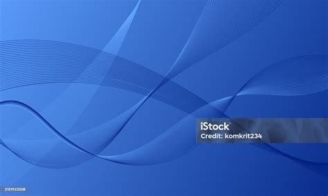Blue Lines Wave Curves With Smooth Gradient Abstract Background Stock Illustration Download