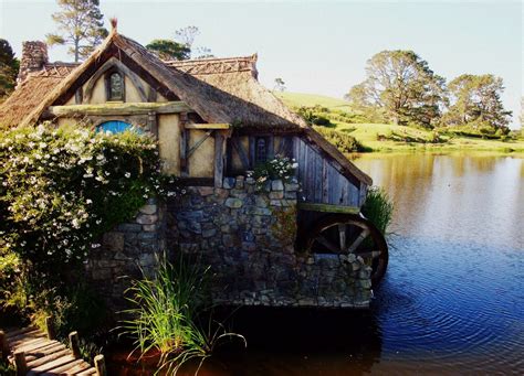 Water Wheel With Fairy Tale Cottages
