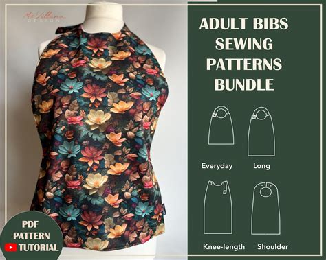 Elegant Adult Bibs Patterns Bundle Pdf Patterns And Video Tutorials Etsy
