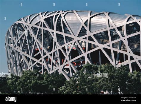 Close Up To The Facade Of The Beijing National Stadium Or Birds Nest