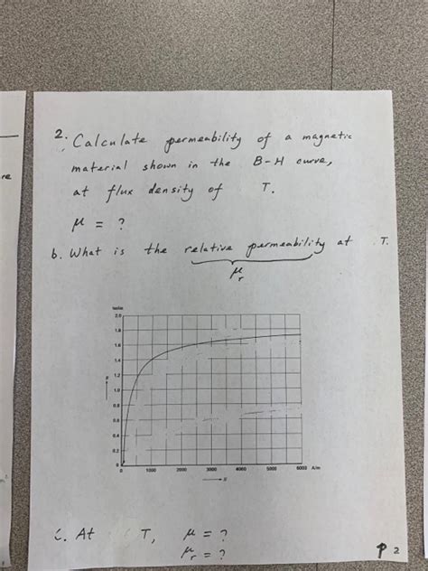 solved 2 calculate permeability material shown in the at