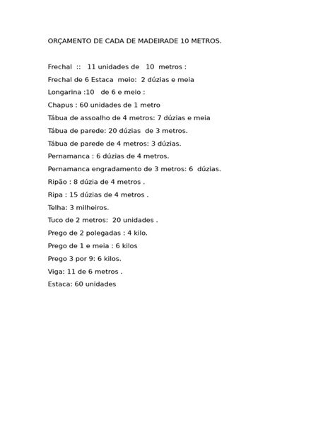 Orçamentos De Casa De Madeira Pdf