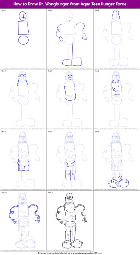 How To Draw Dr Wongburger From Aqua Teen Hunger Force Aqua Teen