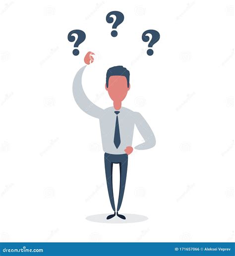 Business Thinking With Question Marks Stock Vector Illustration Of
