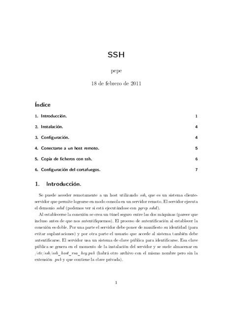Ssh En Linux Pdf Protocolo De Transferencia De Archivos Cubierta Segura