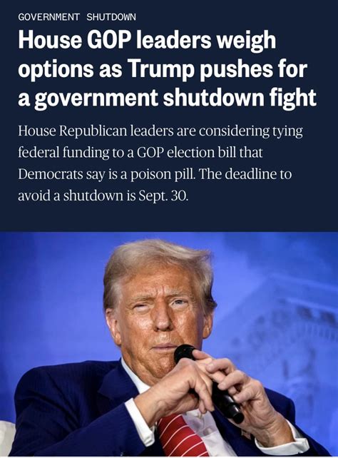 Just A Friendly Reminder That The Gop Is Planning To Force A Government Shutdown In Order To Get