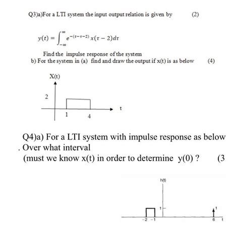 Solved Q3afor A Lti System The Input Output Relation Is