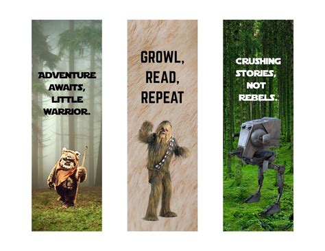 Star Wars Printable Bookmarks Instant Download Set Of 3 Digital Diy