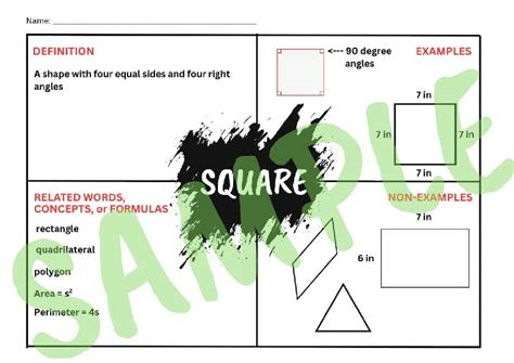 Math Vocabulary Frayer Model 4th Grade By Courtside Math Tpt