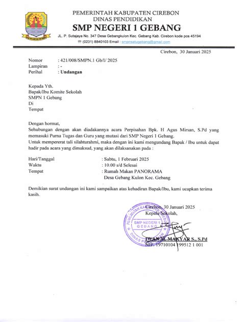 Udngan Perpisahan Utk Komite Pdf