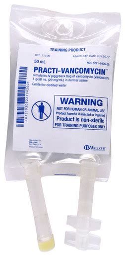 Practi Vancomycin 50 Ml Iv Solution Bag For Training 231vm