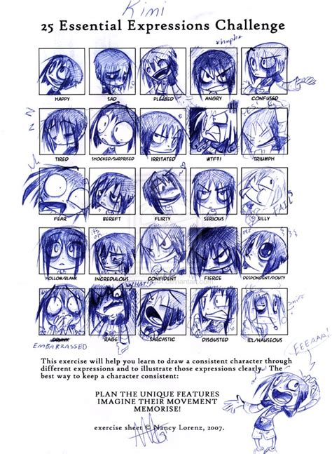 Kimi 25 Faces By Pikminaaa On Deviantart Art Face Manga Hair