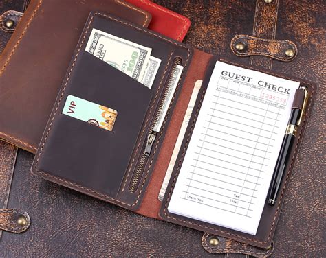 Server Book Cover For Waitress Waitress Book Holder Handmade Server Book Server Pouch