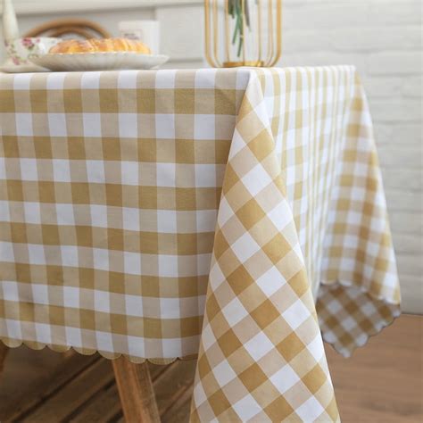 Sterakm Checkered Tablecloth For Rectangle Tables Gingham Polyester
