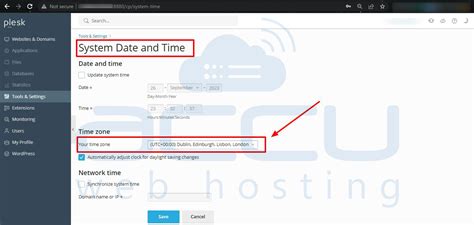 How To Change The Server Time Zone From The Plesk Control Panel AccuWebHosting