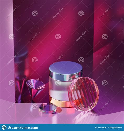 3d Render Geometric Background Abstract Glowing Cylinders Stock Image Image Of Trend Product