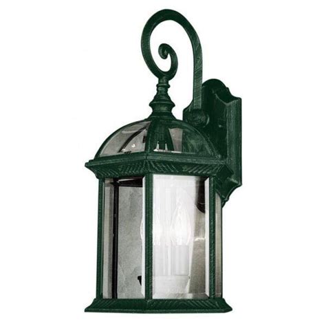 Cambridge Verde Green Finish Outdoor Wall Sconce With Beveled Shade