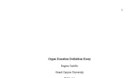 Organ Donation Organ Donation Definition Essay Regina