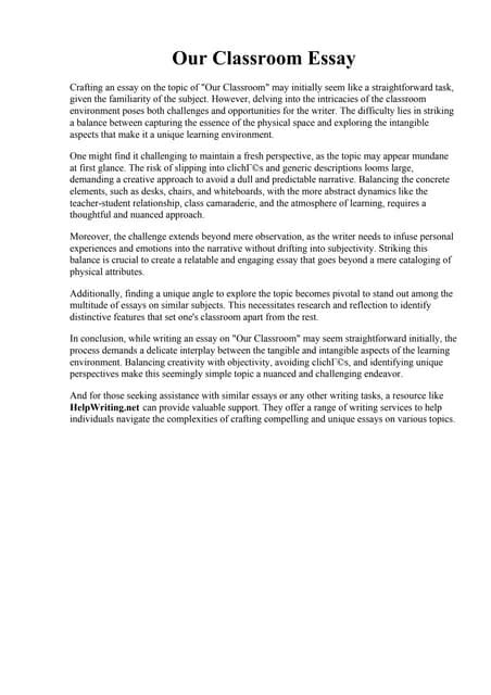 Our Classroom Essaypdf