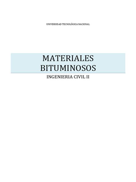01 Materiales Bituminosos Pdf Materiales
