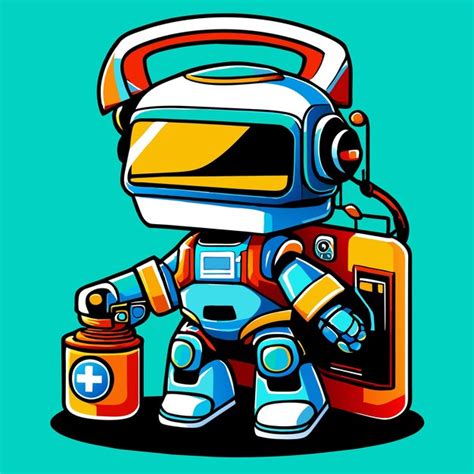 Premium Vector Design Dynamics Little Robot Graphics In Motion