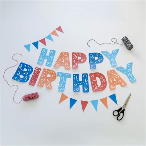 Printable Happy Birthday Letters Banner Diy Birthday Banner Template
