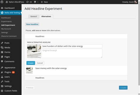 Split Testing Wordpress Menus And Widgets With Nelio Ab Testing