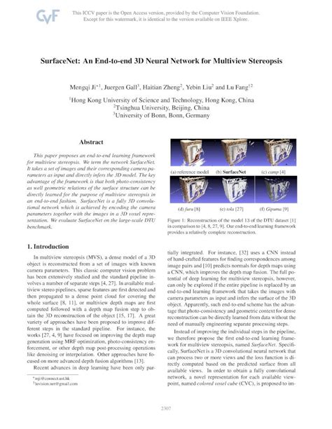Pdf Surfacenet An End To End 3d Neural Network For Multiview