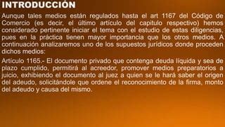 Derecho Mercantil Medios Preparatorios En El Juicio Ejecutivo Pptx