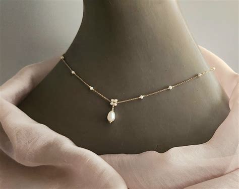 Fresh Water Pearl Necklacehandmade 14k Gold Filled Jewelry Simple