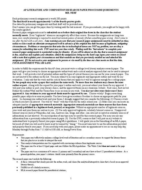 Ap Literature Research Paper Guide Pdf Citation Thesis