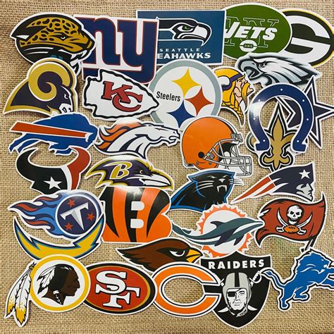 High Quality 32pc Nfl Football Team Stickers For Laptop Decal Etsy